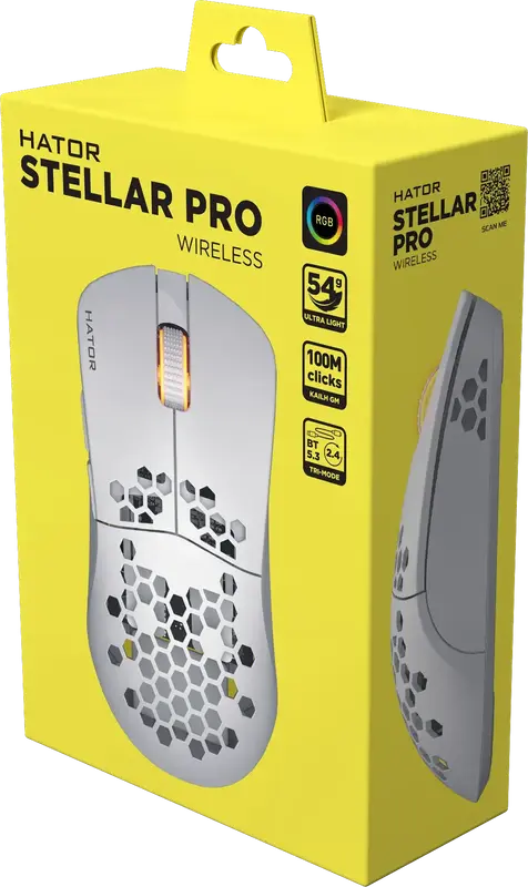 Ігрова миша HATOR Stellar PRO Wireless (HTM551) white. Купити Ігрова миша HATOR Stellar PRO ...